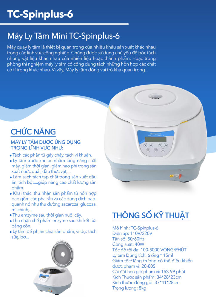 Máy Ly Tâm Mini TC-Spinplus-6 - Thanh Trúc Med