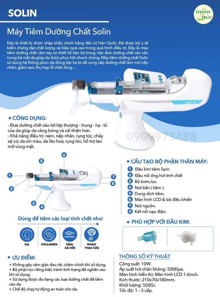 Máy tiêm meso không kim Solin - Thanh Trúc Med