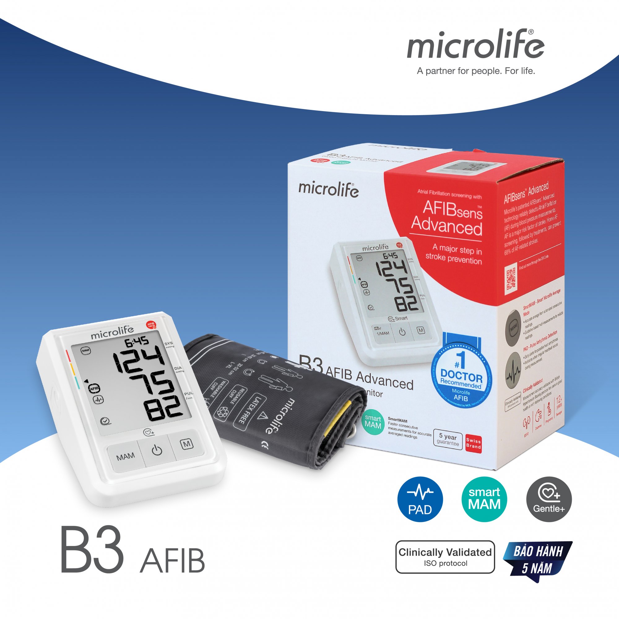 Máy đo huyết áp bắp tay Microlife B3 AFIB Advanced - Thanh Trúc Med