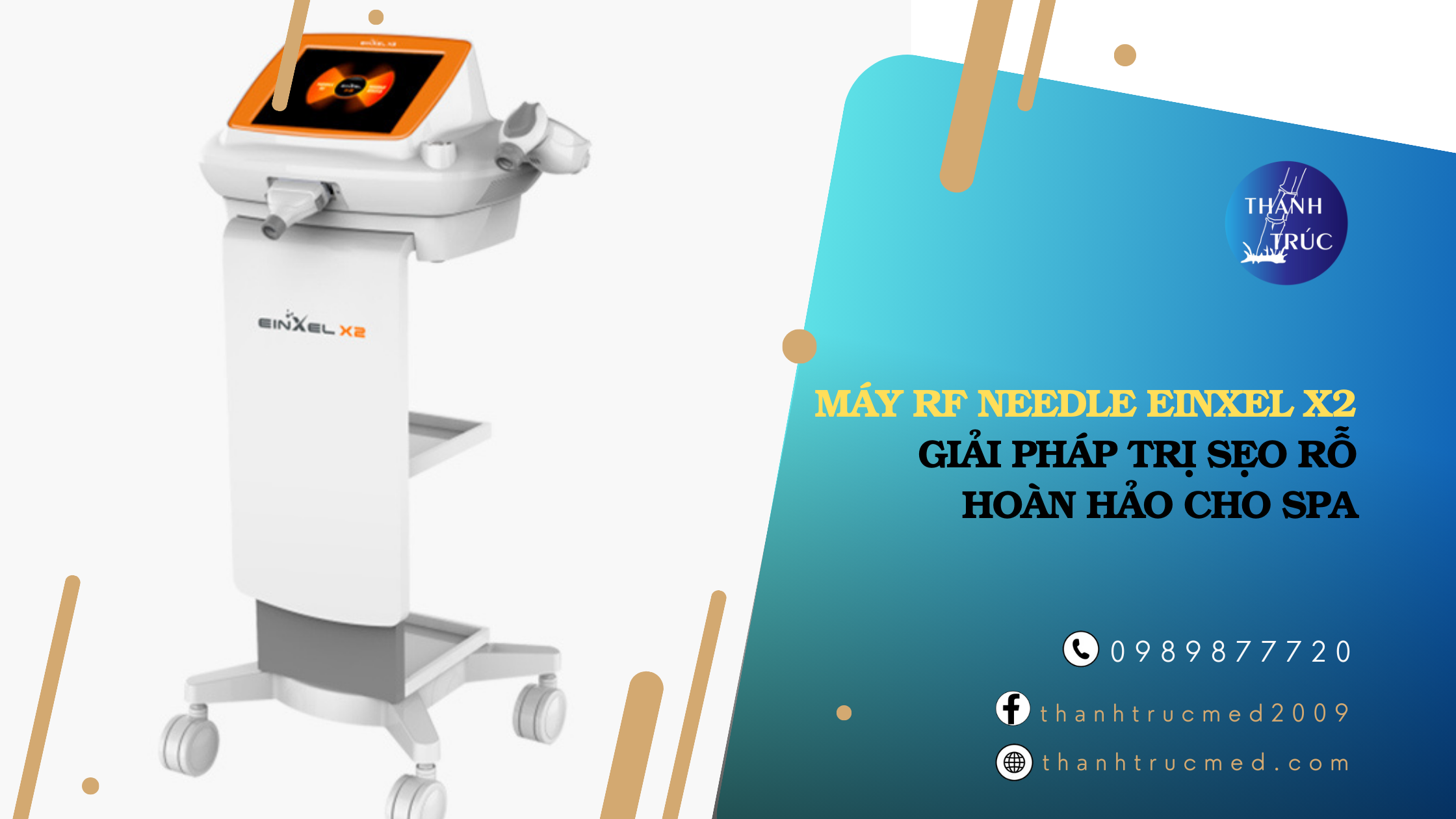 Máy RF Needle EINXEL X2 giải pháp trị sẹo rỗ hoàn hảo cho Spa - Thanh Trúc Med